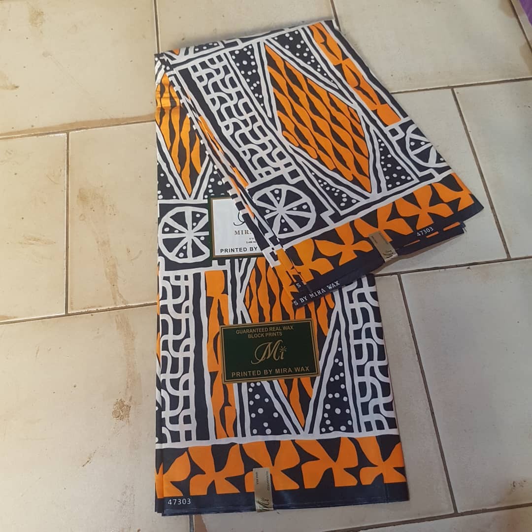 Tissu pagne Ndop Bamiléké du Cameroun en coton léger 6 yards Orange by ...