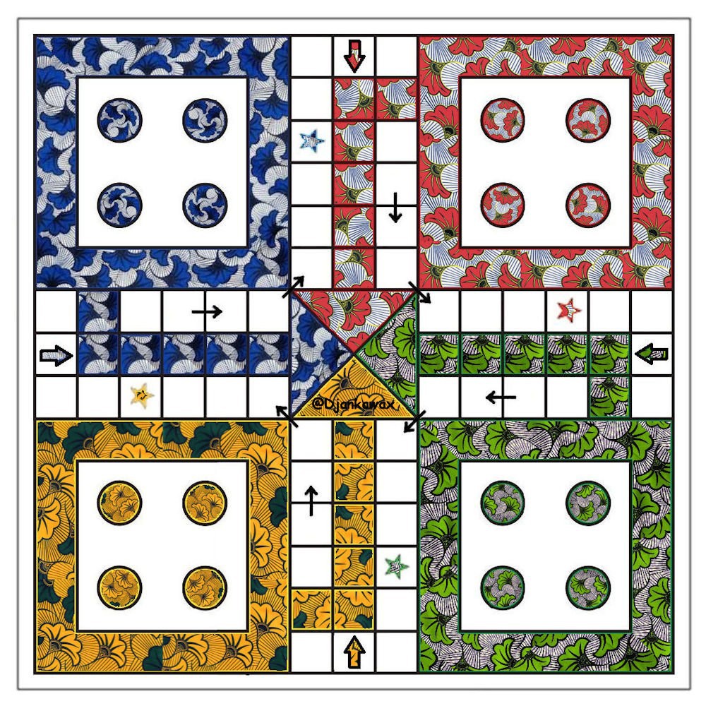 Ludo Jeu Fait Main custom impression tissus pagne wax africain Fleurs d ...