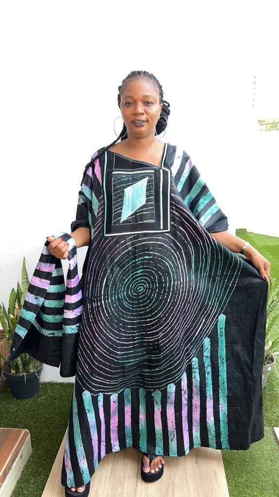 Boubou Adire Batik Brocade embroidered by audreyaziakou - Long dresses ...